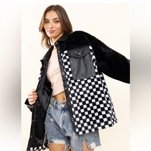 ShopEvelynne | Jackets & Coats | 4 Fabulous Checkerboard Faux Fur And ...